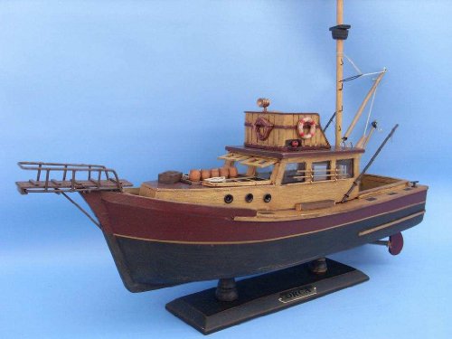 Hampton Nautical "Jaws" Orca Model Fishing Boat - Fully Assembled (Not a Kit) , brown