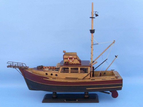 Hampton Nautical "Jaws" Orca Model Fishing Boat - Fully Assembled (Not a Kit) , brown