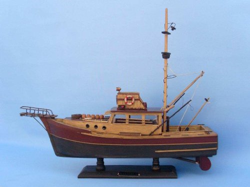 Hampton Nautical "Jaws" Orca Model Fishing Boat - Fully Assembled (Not a Kit) , brown