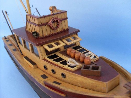 Hampton Nautical "Jaws" Orca Model Fishing Boat - Fully Assembled (Not a Kit) , brown