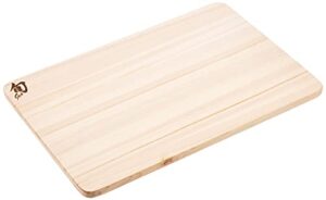 shun cutlery medium hinoki cutting board, 15.75" x 10.75" medium wood cutting board, medium-soft wood preserves knife edges, authentic, japanese kitchen cutting board