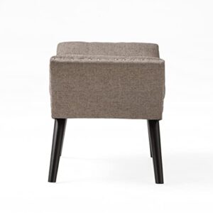 Christopher Knight Home Rosalynn Tufted Fabric Ottoman / Bench, Granite