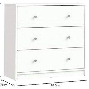 Tvilum Portland 3 Drawer Chest, White