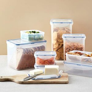 LocknLock Easy Essentials Airtight Rectangular Tall Food Storage Container 7.61 Cup, 4 Piece, Clear