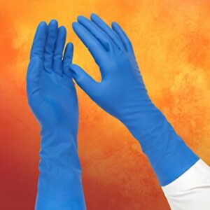 Adenna HER008 Hero 14 mil Powder-Free Latex Gloves, Extended Cuff, Medical Grade, Blue, X-Large, Box of 50