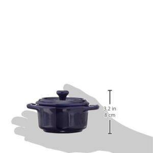 STAUB Ceramics Dutch Oven 3-piece Mini Round Cocotte, Dark Blue