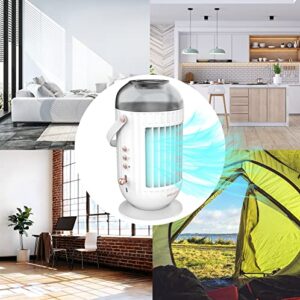 Portable Air Conditioner Fan- BREEZEN 3 Speed Personal Evaporative Air Cooler with Remote Controller and 3 Colours LED Night Light- Quiet Air Humidifier Leakproof Misting Fan for Home, Desk, Office, Bedroom, Car and Camping Tent.