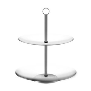 Chef Buddy Dessert Tower, 2-Tier Round Glass Display Stand