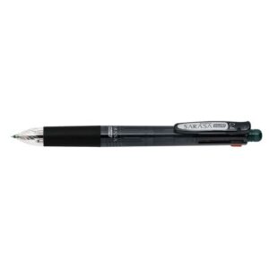 ZEBRA Multi Function Sarasa 4 Plus S Black/Red/Blue/Green Ink 0.4mm Ballpoint Pen, 0.5mm Mechanical Pencil, Black Body (J4SAS11-BK)