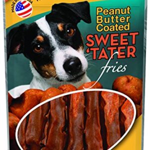 Carolina Prime Pet 45051 Peanut Butter Coated Sweet Tater Fries Treat For Dogs ( 1 Pouch), One Size