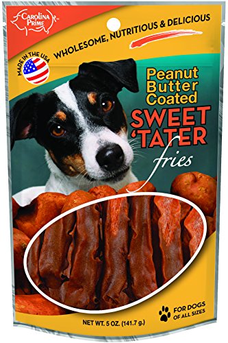 Carolina Prime Pet 45051 Peanut Butter Coated Sweet Tater Fries Treat For Dogs ( 1 Pouch), One Size