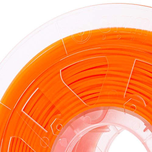 Gizmo Dorks 1.75mm PLA Filament 1kg / 2.2lb for 3D Printers, Fluorescent Orange (UV Light)