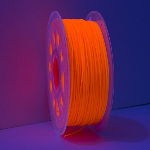 Gizmo Dorks 1.75mm PLA Filament 1kg / 2.2lb for 3D Printers, Fluorescent Orange (UV Light)