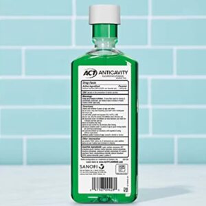 ACT Anticavity Fluoride Mouthwash, Mint, Alcohol Free, 18-Ounce Bottle (Pack of 3)