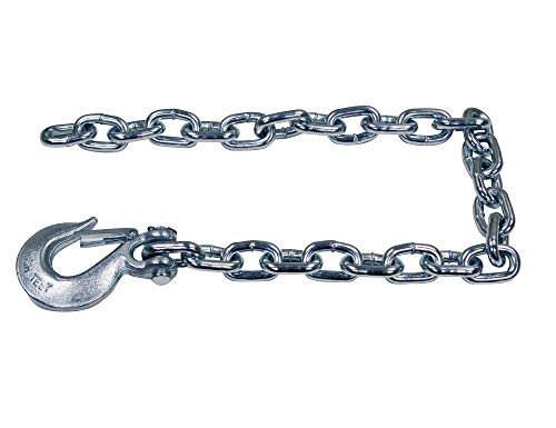 Buyers Products BSC3835 Trailer Safety Chain with Forged Slip Hook (3/8" x 35"), Silver