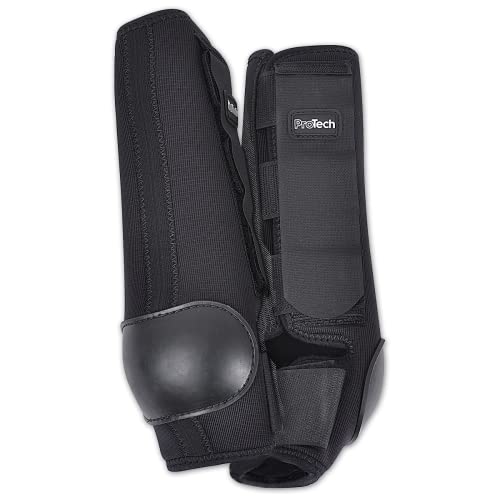 Classic Equine ProTech Hind Splint Boots, Black, Medium