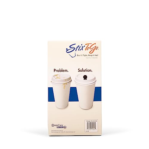 StixToGo Black Circle Beverage Plug for Disposable Lids, Package of 400