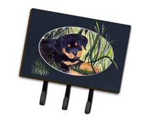 caroline's treasures ss8053th68 rottweiler leash or key holder, wall hooks, key hooks holder, coat rack wall mount, coat hooks, hooks for hanging keys, towels, aprons, leashes,