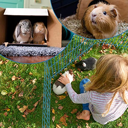 BestPet Dog Playpen Metal Wire Playpen Dog Pen 8 Panel Indoor Outdoor Metal Protable Folding Animal Exercise Dog Fence 24 Inch,Blue