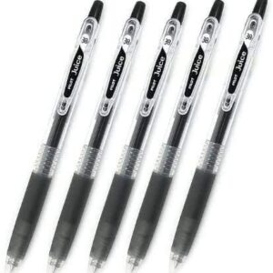 Pilot Juice Retractable Premium Gel Ink Roller Ball Pens, Ultra Fine Point,-0.38mm- Black Ink,-Value Set of 5