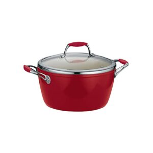 tramontina covered dutch oven gourmet ceramica deluxe 5-quart metallic red, 80110/064ds