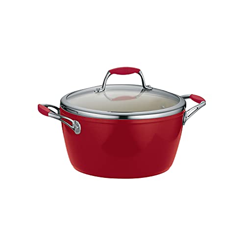 Tramontina Covered Dutch Oven Gourmet Ceramica Deluxe 5-Quart Metallic Red, 80110/064DS