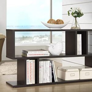 Baxton Studio Goodwin 2-Level Modern Bookshelf, Dark Brown