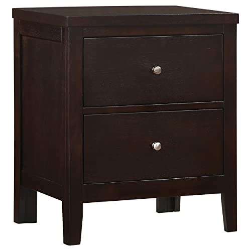 Coaster Furniture Carlton Transitional 2 Drawer Nightstand Bedroom Bedside Table Storage Drawers Cappuccino Brown 202092