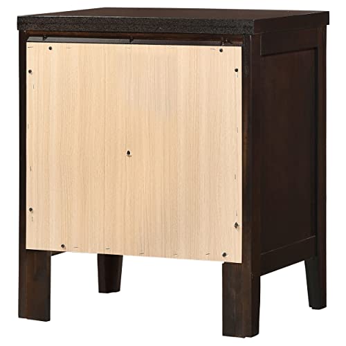 Coaster Furniture Carlton Transitional 2 Drawer Nightstand Bedroom Bedside Table Storage Drawers Cappuccino Brown 202092