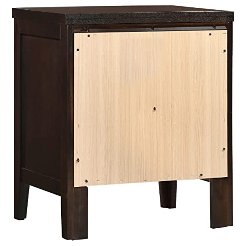 Coaster Furniture Carlton Transitional 2 Drawer Nightstand Bedroom Bedside Table Storage Drawers Cappuccino Brown 202092