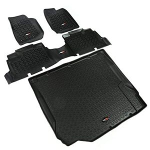 rugged ridge | floor liner, front/rear/cargo | 12988.01 | fits 2007-2010 jeep wrangler jku 4-door