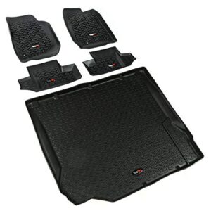 rugged ridge | floor liner, front/rear/cargo | 12988.02 | fits 2007-2010 jeep wrangler jk 2-door