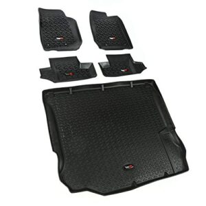 rugged ridge | floor liner, front/rear/cargo | 12988.03 | fits 2011-2018 jeep wrangler jk 2-door