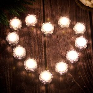 AGPTEK 24x LED Submersible Waterproof Wedding/Party/Floral Decoration Tea Vase Battery Light Candles-Warm White