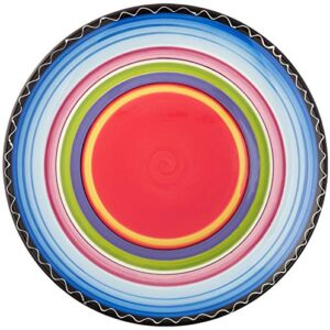 Certified International Tequila Sunrise Dinner Plate, 11-Inch, Assorted Designs, Set of 4, black