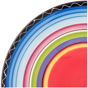 Certified International Tequila Sunrise Dinner Plate, 11-Inch, Assorted Designs, Set of 4, black