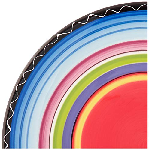 Certified International Tequila Sunrise Dinner Plate, 11-Inch, Assorted Designs, Set of 4, black