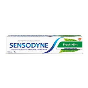 sensodyne fresh mint sensitivity toothpaste for sensitive teeth and fresh breath 70g (pack of 1)