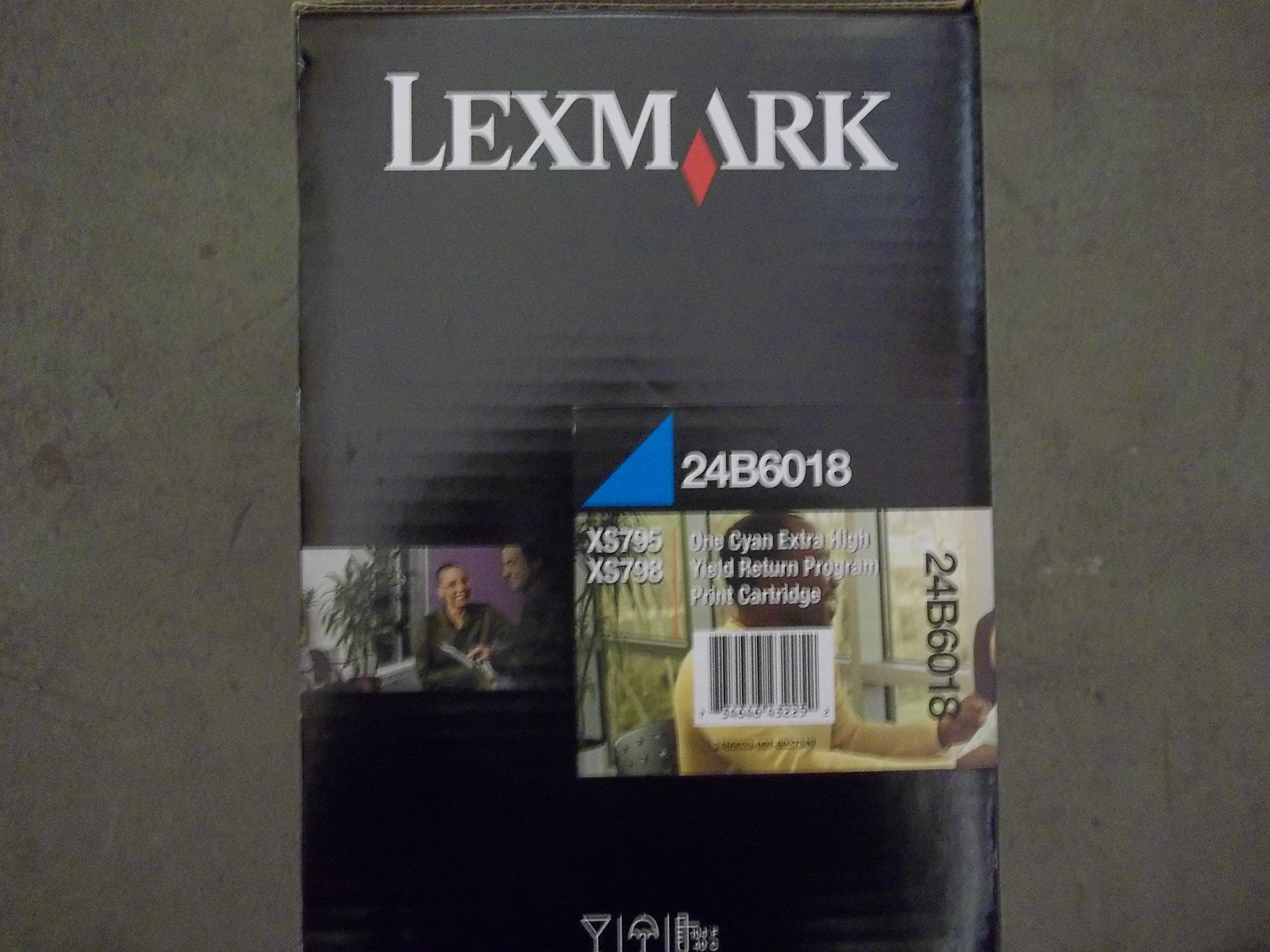 Lexmark 24B6018 XS795 XS798 Toner Cartridge (Cyan) in Retail Packaging