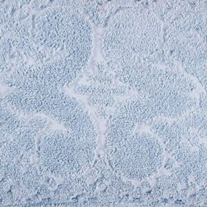 Better Trends Ashton Collection Chenille Sham Ultra-Soft 100% Cotton with Medallion Design, Standard, Blue