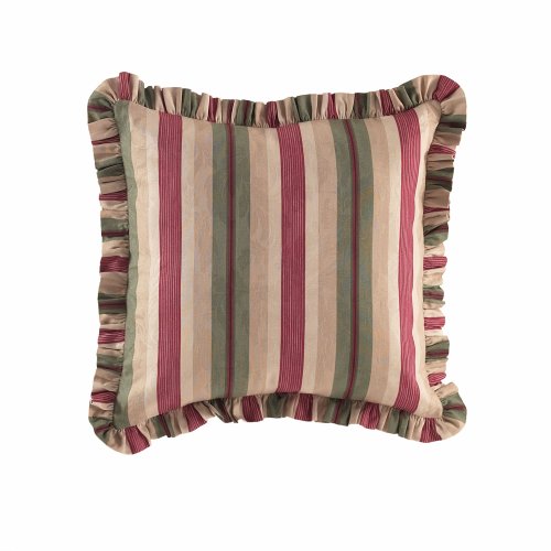 Waverly Laurel Springs Modern Striped Square Decorative Euro Sham Pillow Case, 26" x 26", Parchment