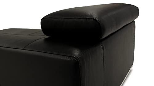 Zuri Furniture Wynn Black Leather Sectional Sofa with Adjustable Headrests - Right Chaise