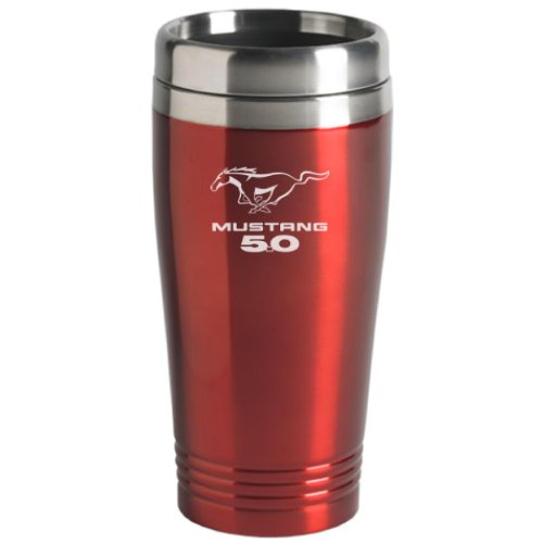 Ford Mustang 50 Red Stainless Steel Travel Mug Tumbler