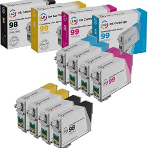 LD Products Remanufactured Ink Cartridge Replacement for Epson 98 & 99 High Yield (8 Set - 2 Black, 2 Cyan, 2 Magenta, 2 Yellow) Compatible with Artisan 700, 710, 725, 730, 810, 835, 837