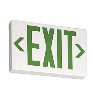 lithonia lighting exg led el m6 contractor select green thermoplastic led emergency exit sign with backup battery