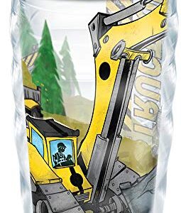 Tervis Construction Trucks Plastic Insulated Tumbler with Wrap and Yellow Lid, 10oz Wavy, Clear