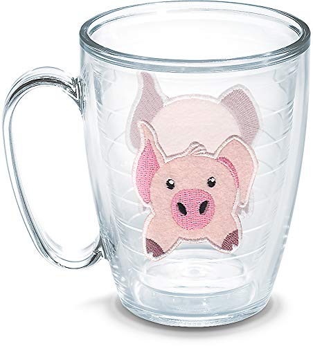 Tervis Front & Back Pig Made in USA Double Walled Insulated Tumbler Travel Cup Keeps Drinks Cold & Hot, 16oz Mug - No Lid, Clear