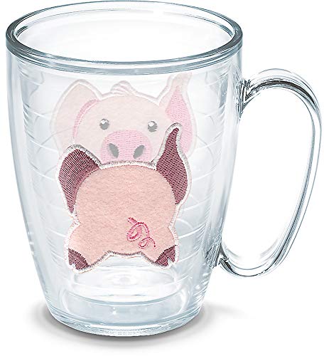 Tervis Front & Back Pig Made in USA Double Walled Insulated Tumbler Travel Cup Keeps Drinks Cold & Hot, 16oz Mug - No Lid, Clear