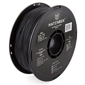 hatchbox abs 3d printer filament, dimensional accuracy +/- 0.03 mm, 1 kg spool, 1.75 mm, black