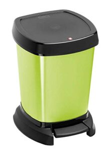 rotho paso cosmetic bin, 6 l, 23.4 x 21.9 x 29.5 cm, lime green metallic